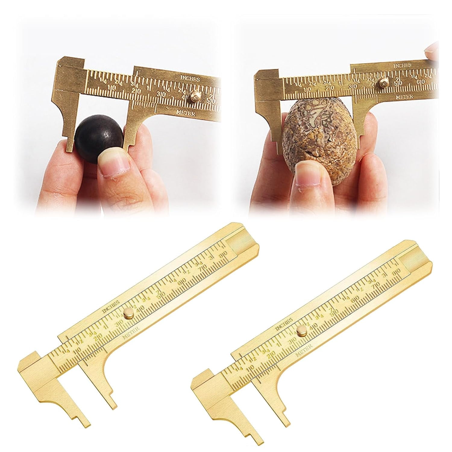 Double Scale Vernier Calipers, Brass Caliper Measuring Tool Bolt Head ...