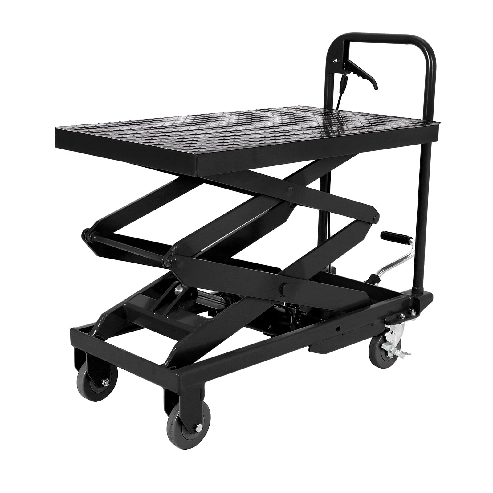 Double Scissor Hydraulic Lift Table Cart, 500lbs Capacity 48" Lifting ...
