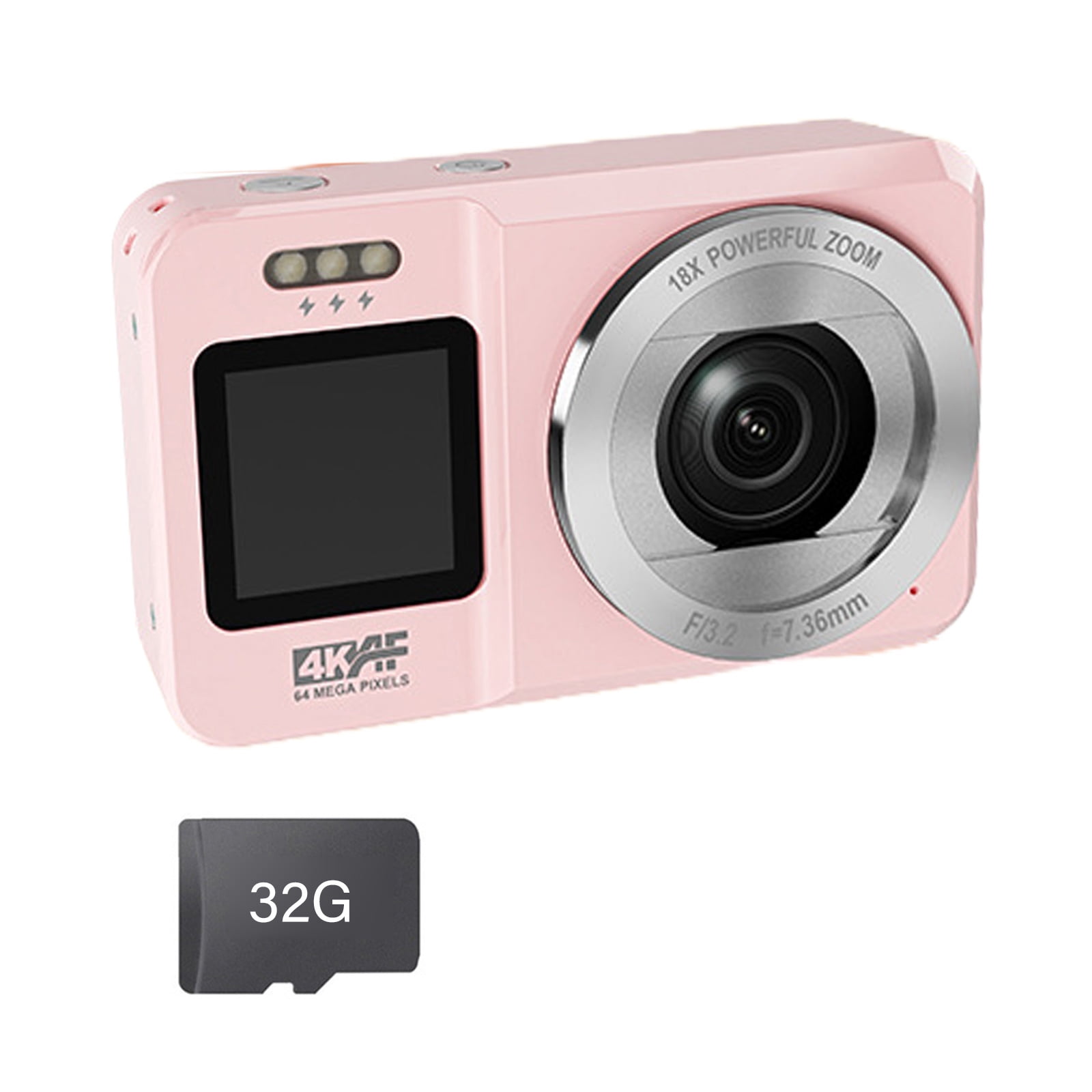 Double Screen 4K Video Camera 64MP 18X Digital Zoom Portable Camera for ...