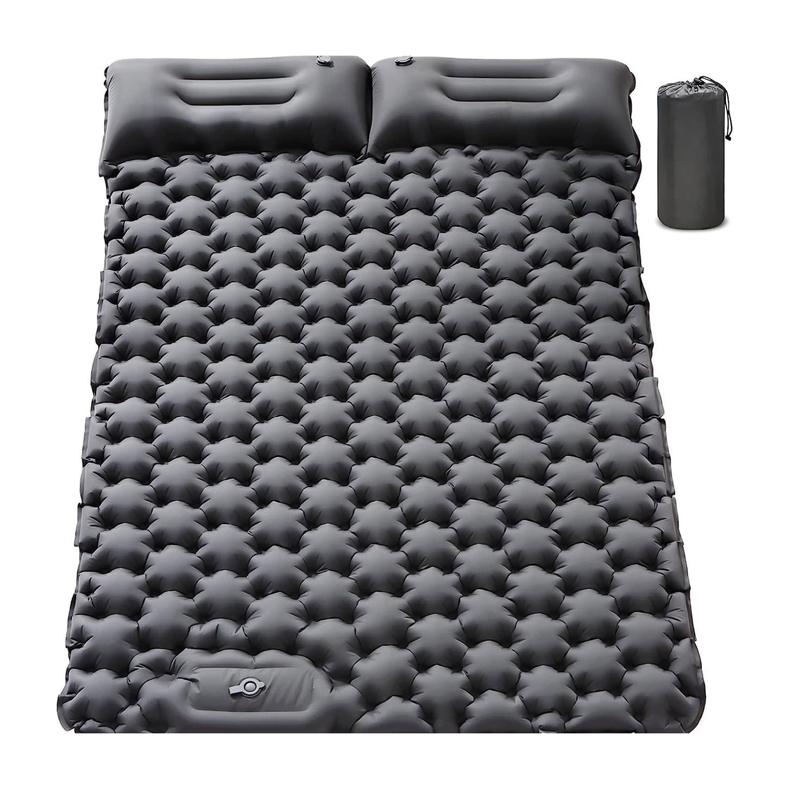 Double Self Inflating Camping Pad with Built-in Foot and Pillow Compact ...