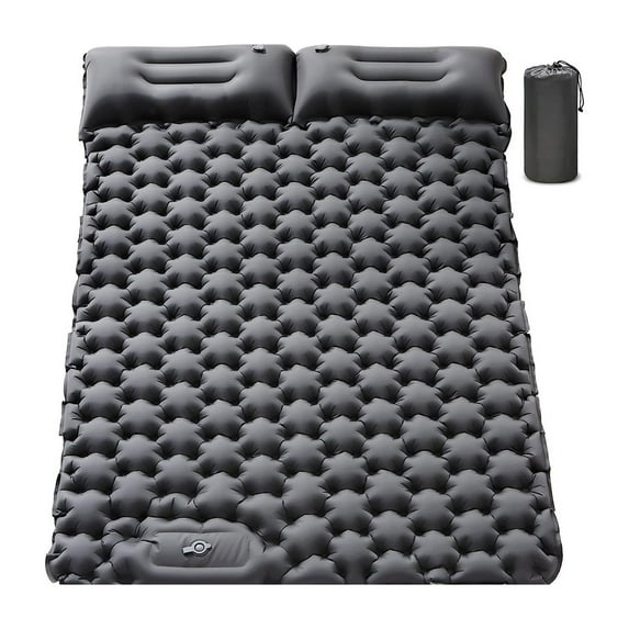 Double Self Inflating Camping Pad with Built-in Foot and Pillow Compact ...