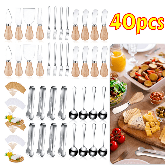 Double Set Of 40 Pcs Charcuterie Board Accessories, Cheese & Butter ...