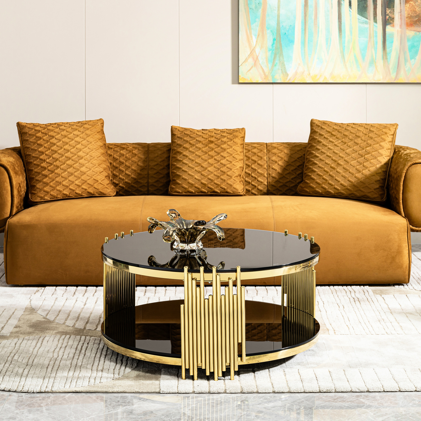 Double - Shelved Round Coffee Table | Ideal for Multiple Scenarios like ...