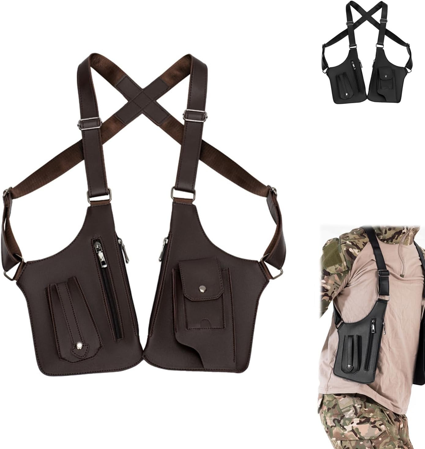 Double Shoulder Adjustable Underarm Shoulder Bag, 2026 New Men Anti ...