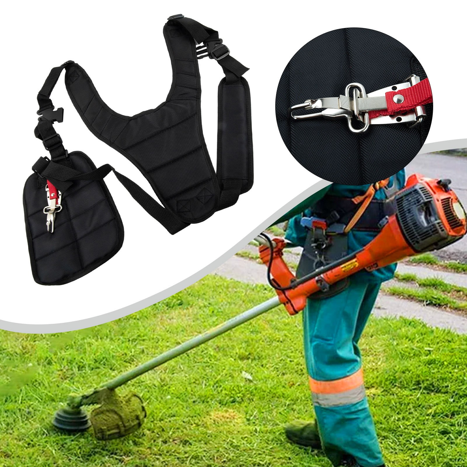 Double Shoulder Trimmer Harness Strap for Brushcutter, Adjustable ...