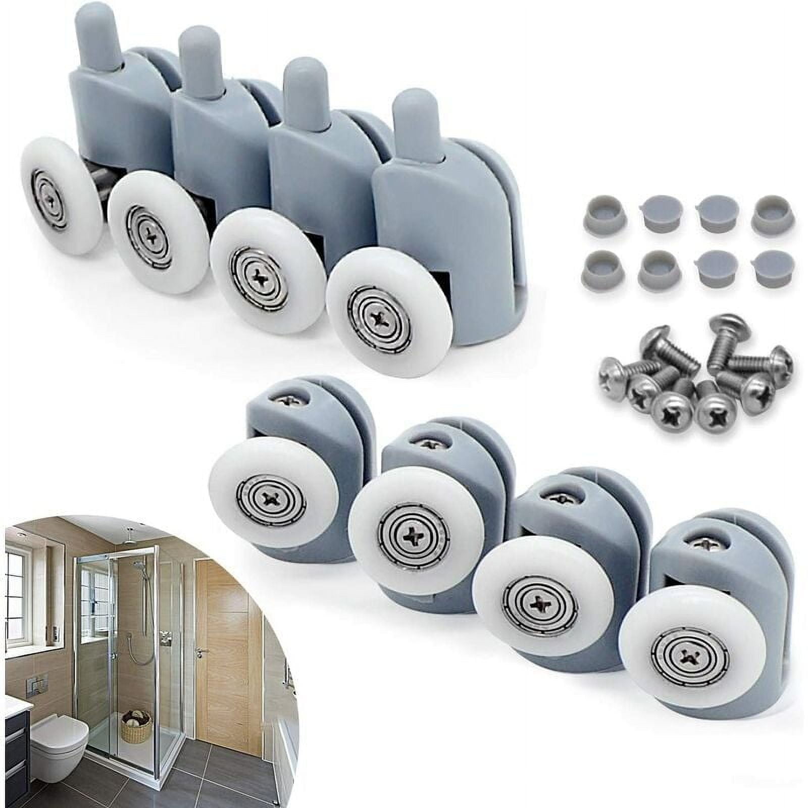 Double Shower Door Rollers, Bathroom Replacement Parts With Spring ...