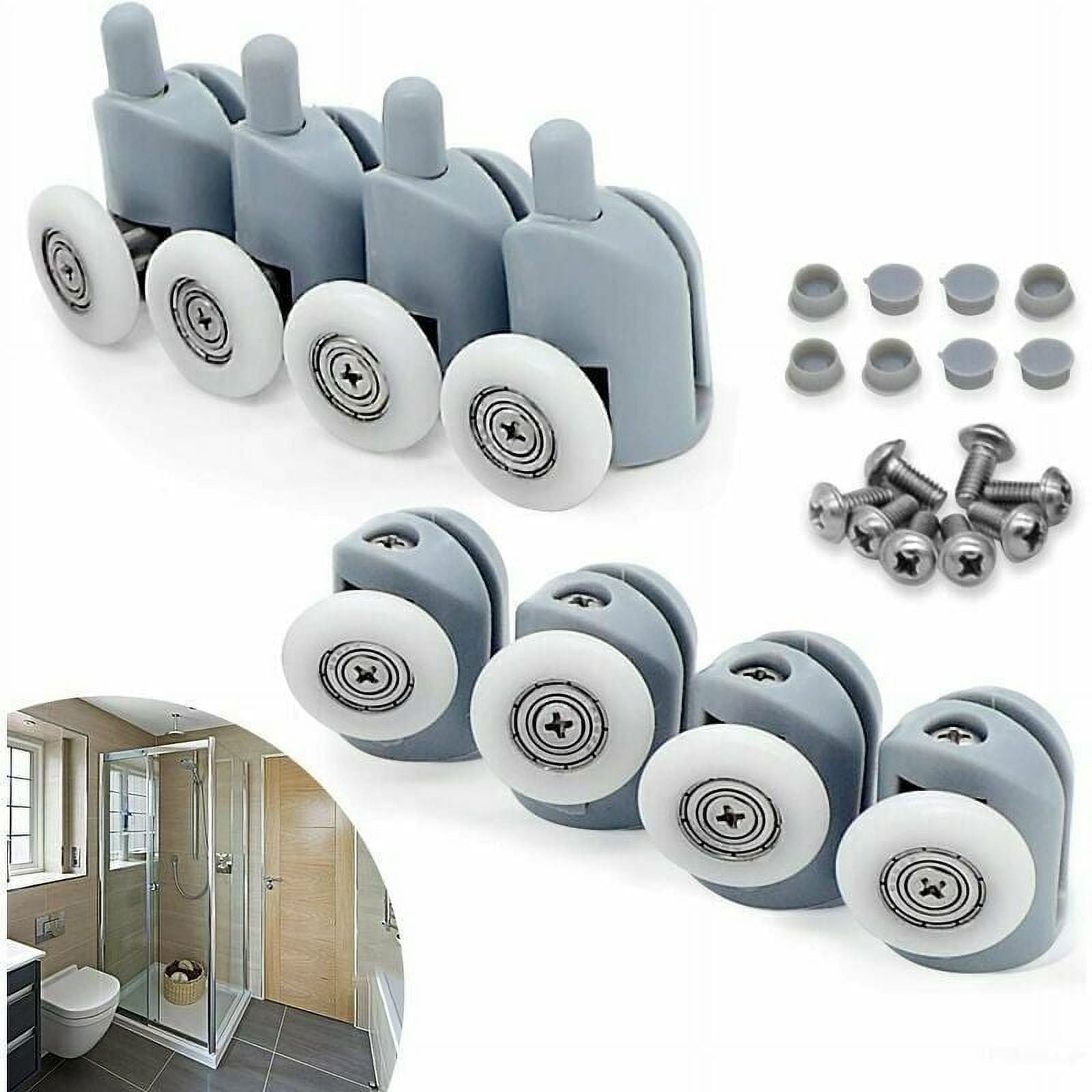 Double Shower Door Rollers, Ultra-Quiet Home Bathroom Diy Ultra-Quiet ...