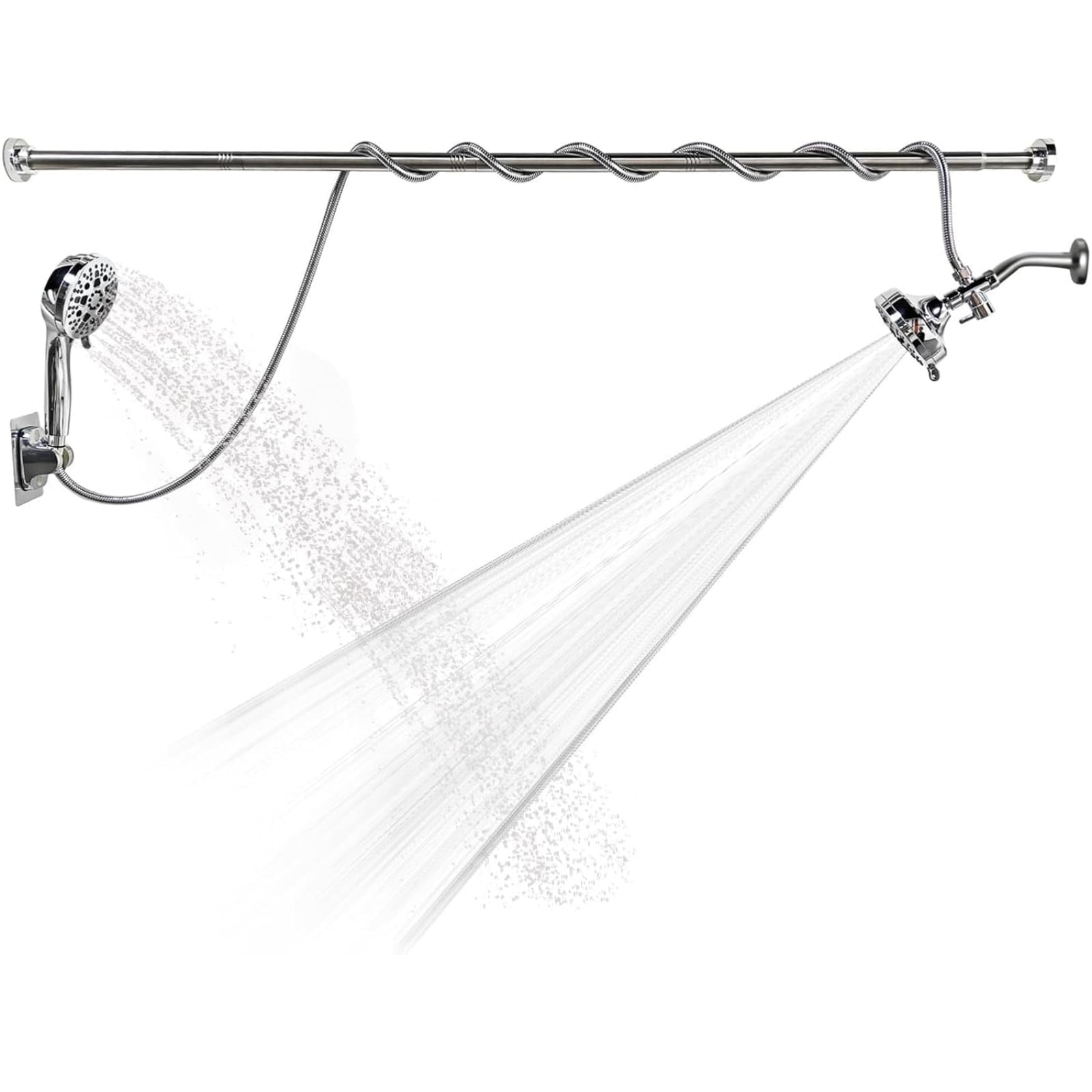 Double Shower Head, Dual Shower Head for Couples, High Pressure and Adjustable Tandem Shower ...