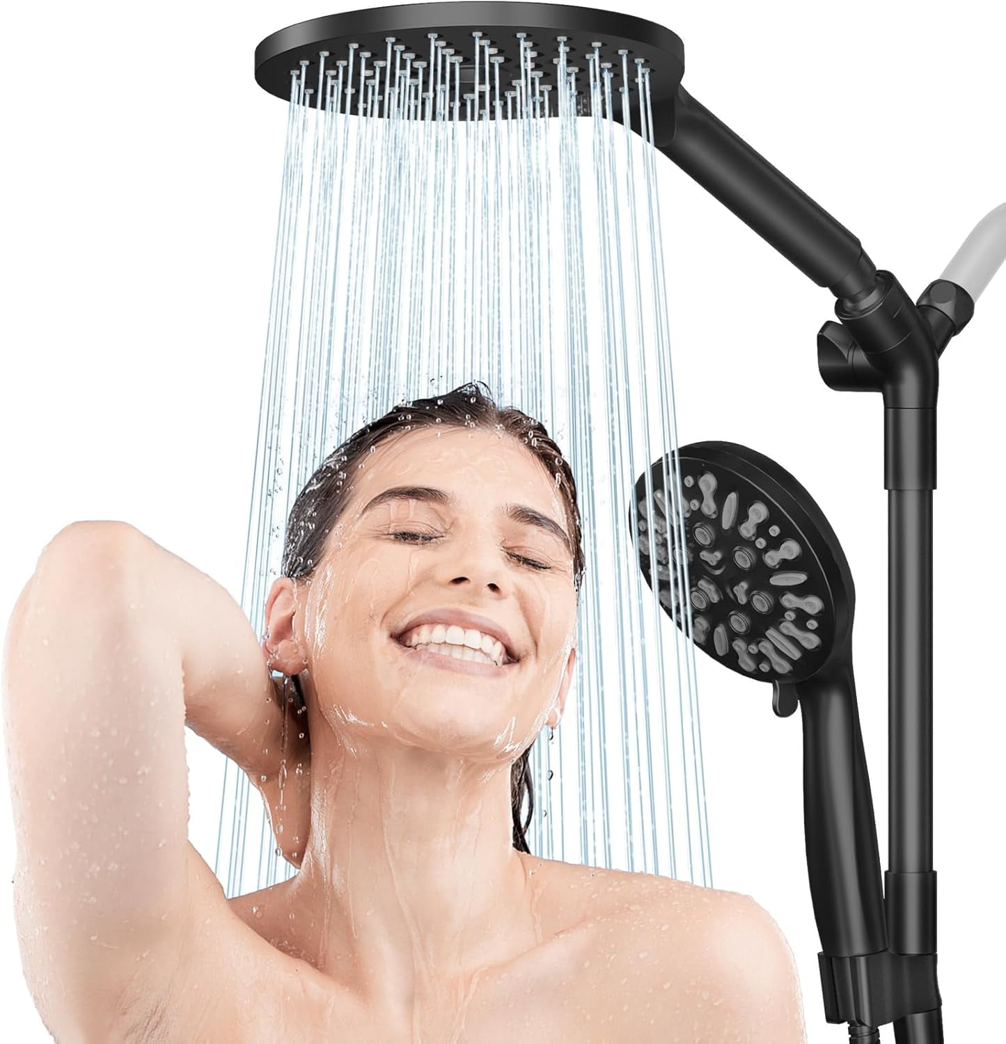 Double Shower Heads with 9 Modes, High Pressure Dual Shower Heads with ...