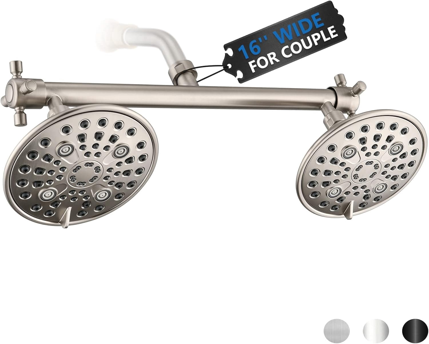 Double Shower with Built-in Valve, High 6 Setting Dual Shower Design ...