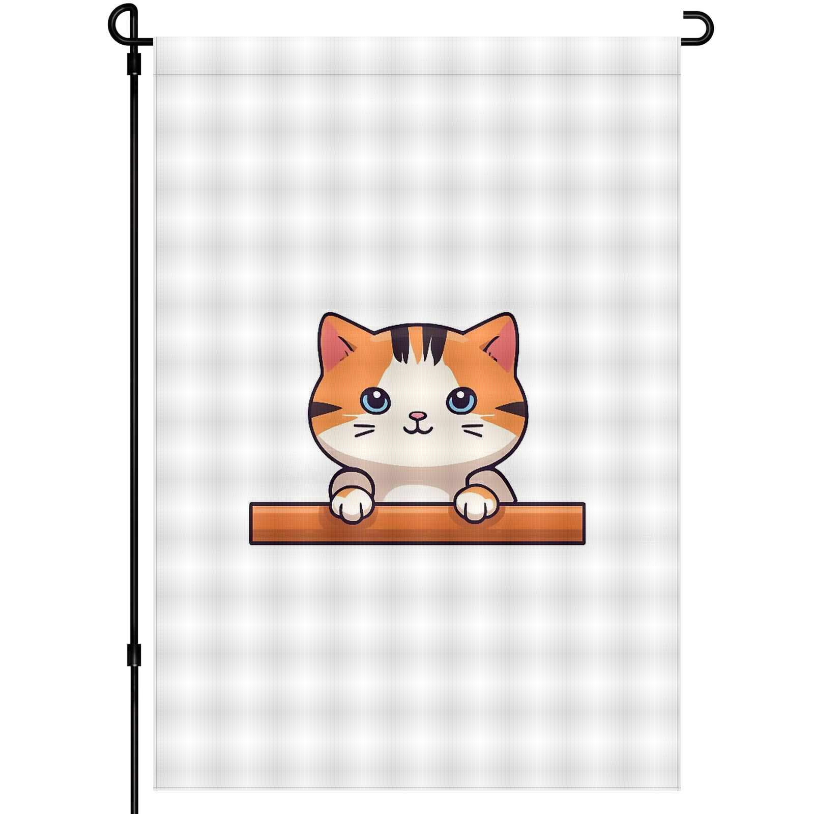 Double-Side Fluffy Cat Garden Flags for Outdoor for Front Door Yard ...