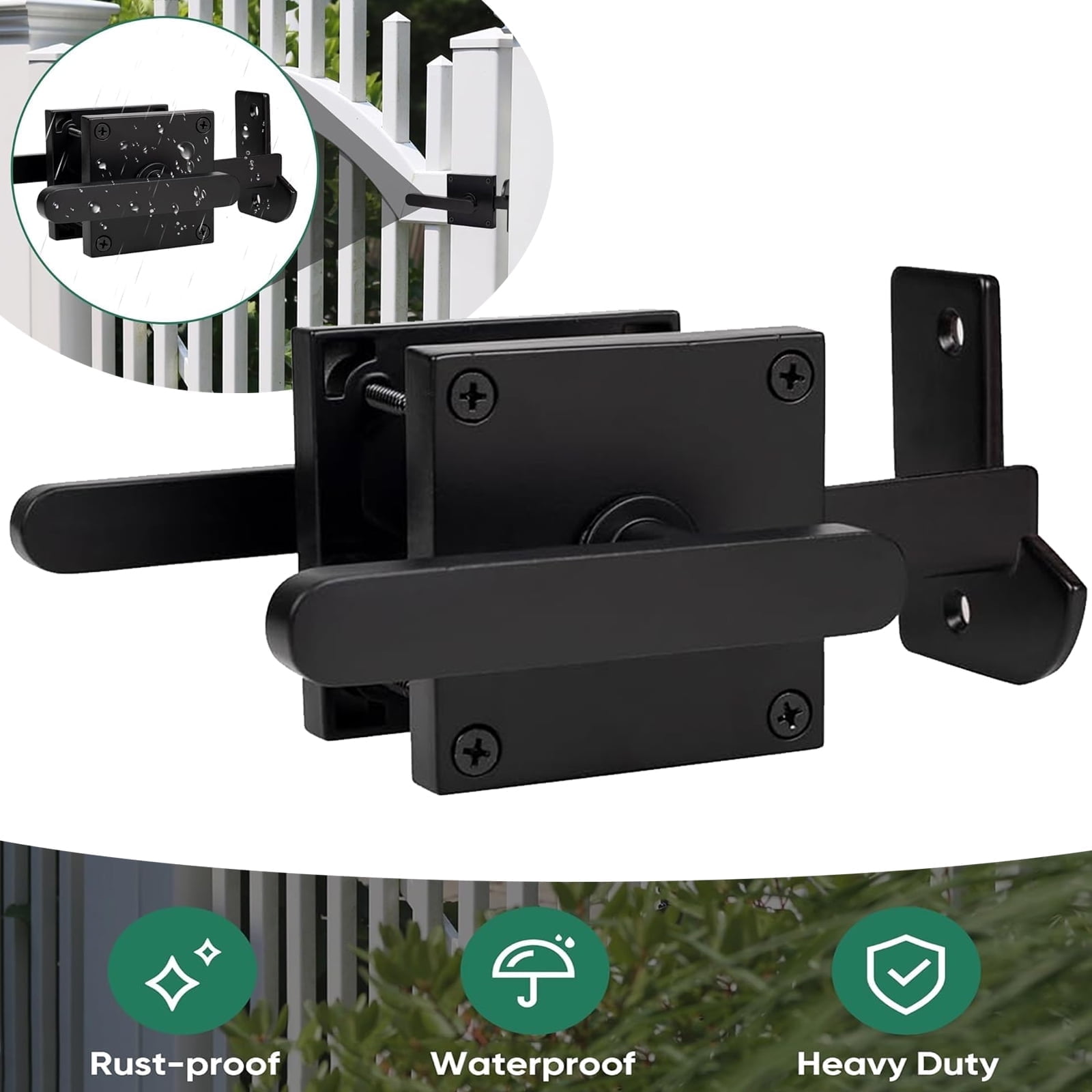 Double Side Gate Latch, Heavy Duty Swinging Door Latch Gate Hardware ...
