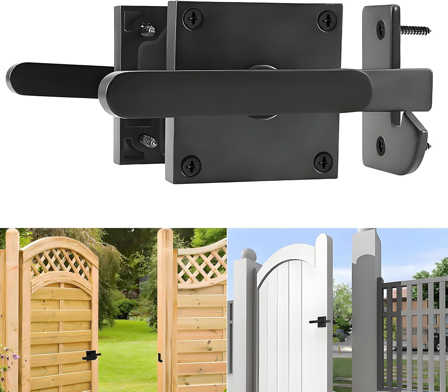 Double Side Gate Latch, Heavy Duty Swinging Door Latch Gate Hardware ...