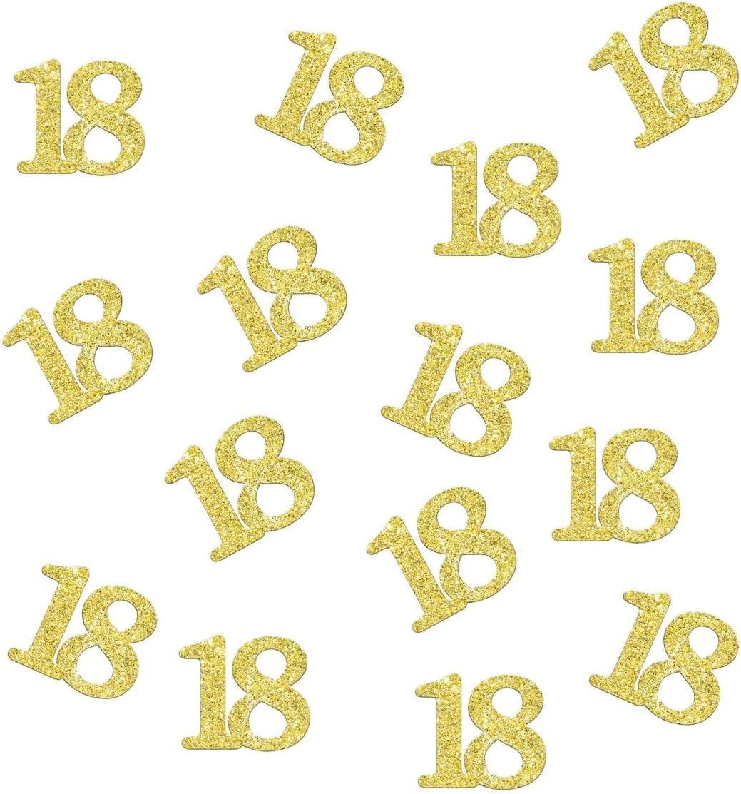 Double Side Gold Glitter Paper Numbrer 18 Confetti 18 Paper Scatter ...