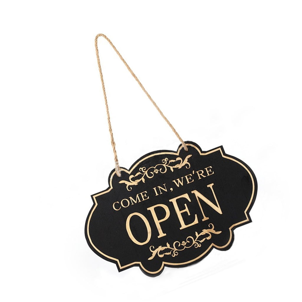 Double-Side Open Closed Sign Wood Open Closed Sign For Busines Window ...