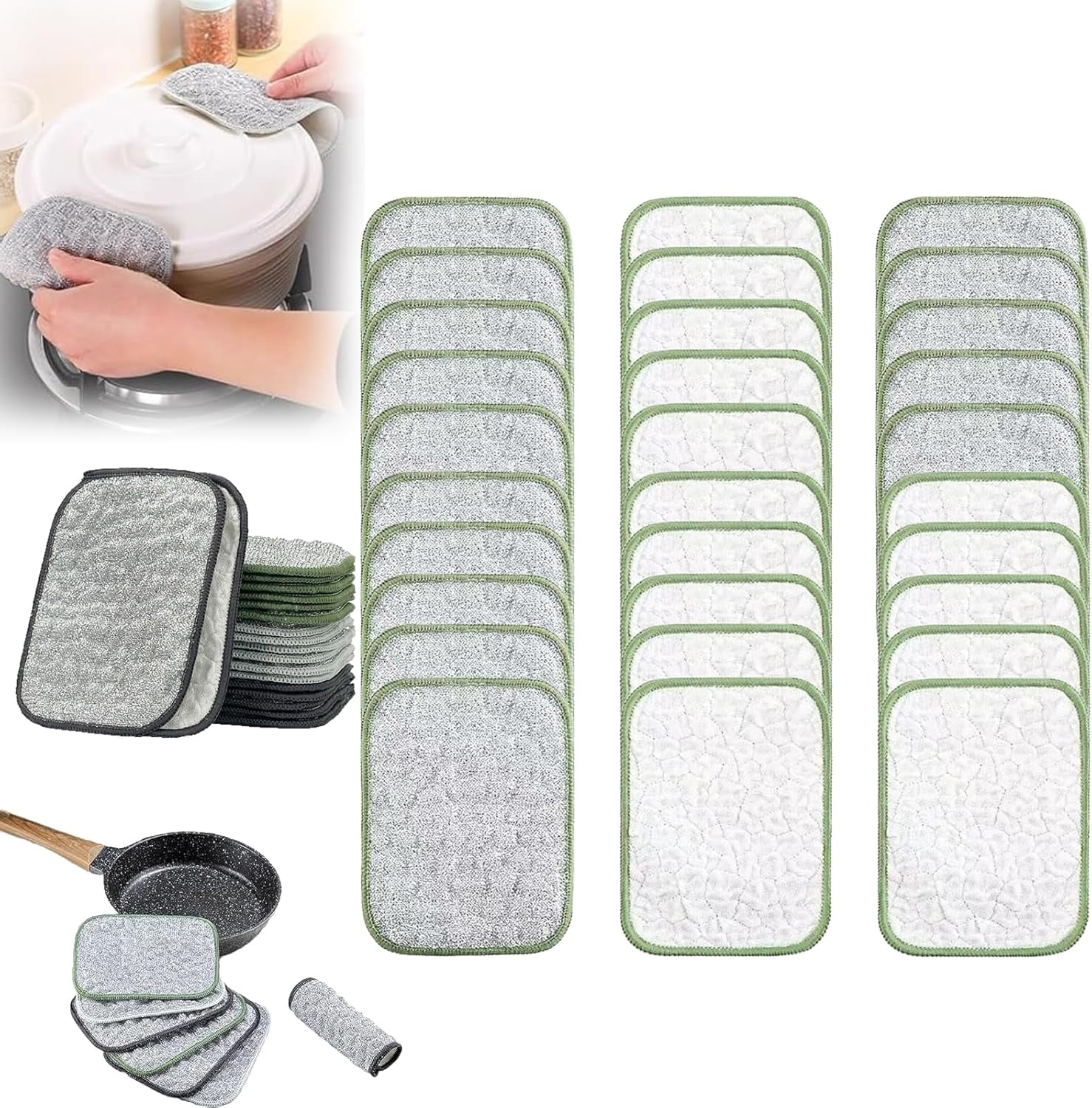 Double-Side Scratch-Free Wire Dishcloth, Wire Mesh Dish Cloths for ...