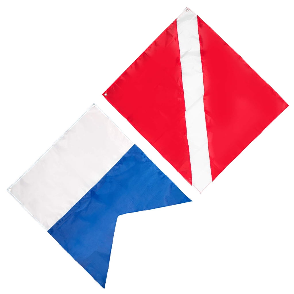 Double Side Snorkeling Diving Warning Flags Bright White Marine Safety ...