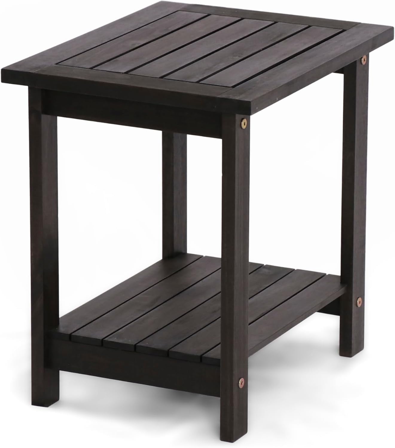 Double Side Table, Weather-Resistant Rectangular End Table for Patio ...