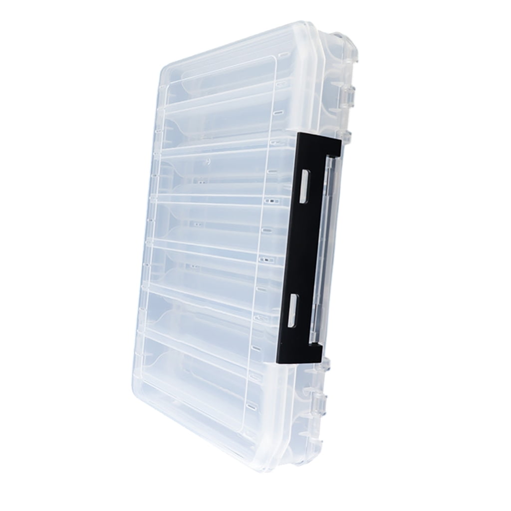 Double Side Tackle Carrying Case Large Clear Fishing Lures Storage Box ...