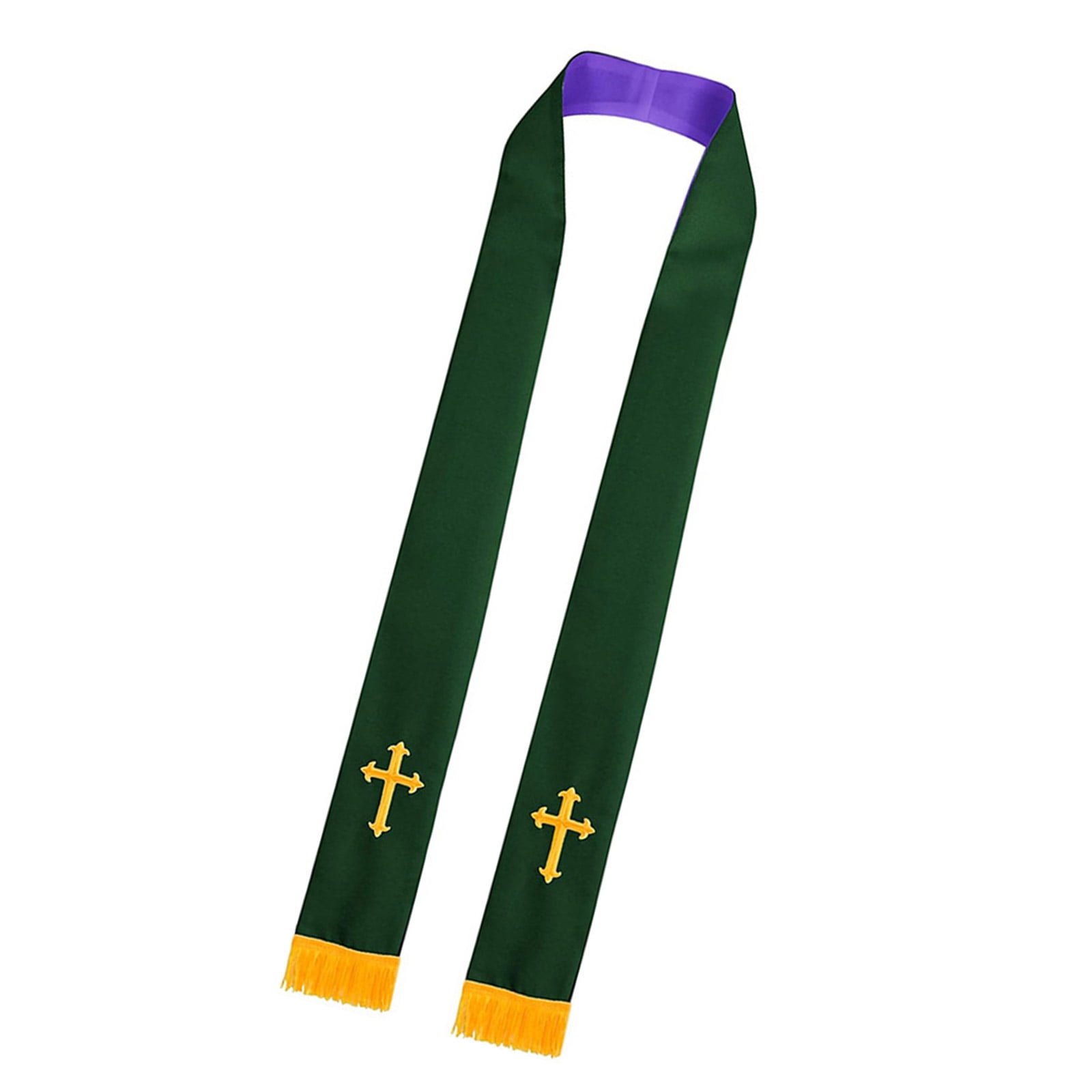 Double Side Wear Religious Stole With Embroidered Crossed Symbol Clergy ...