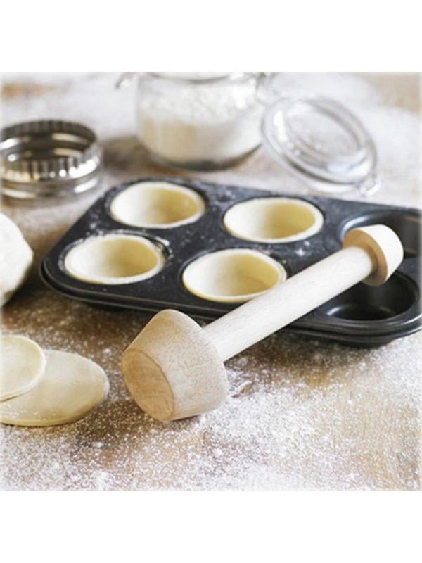 Double Side Wood Egg Tart-Tamper Pastry Pusher Baking Moulder Kitchen ...