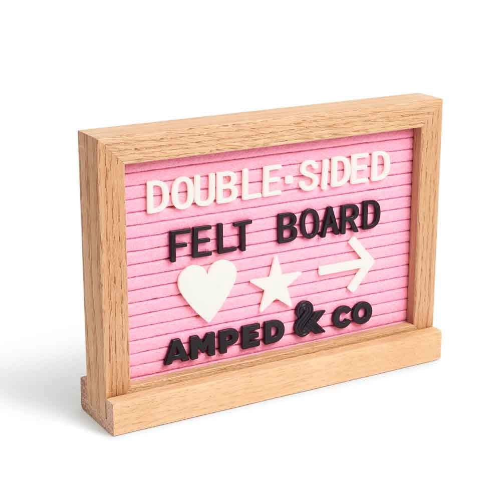Double Sided 2in1 Message Board, Felt Letterboard Plus Whiteboard, Oak ...