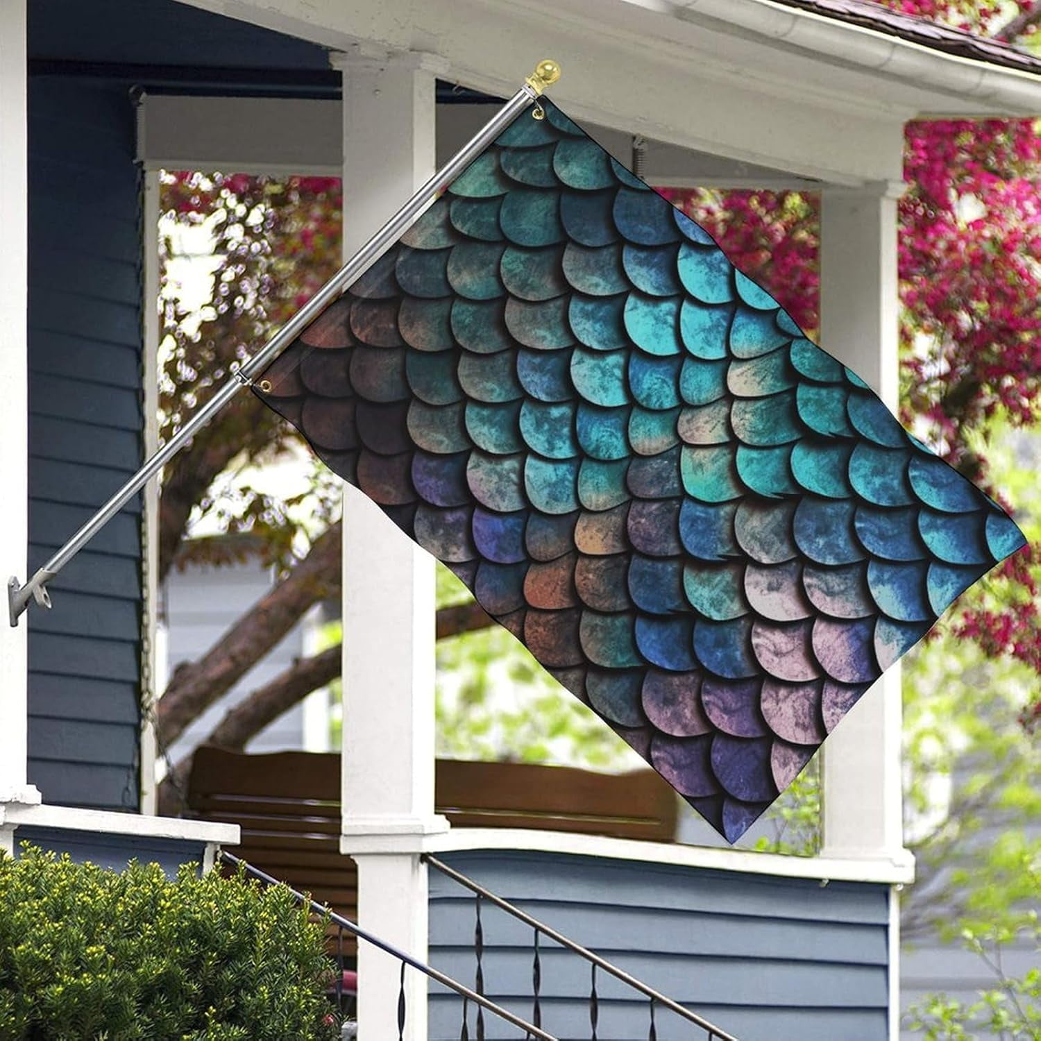 Double Sided 3D Magical Dragon Scales Pattern Garden Yard Flags in ...