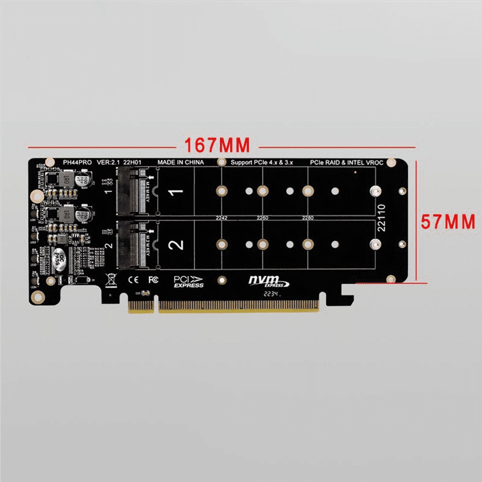 Double-Sided 4-Disk NVME RAID Card PCIeX16 to M.2 M-Key NVMEx4SSD 2U ...