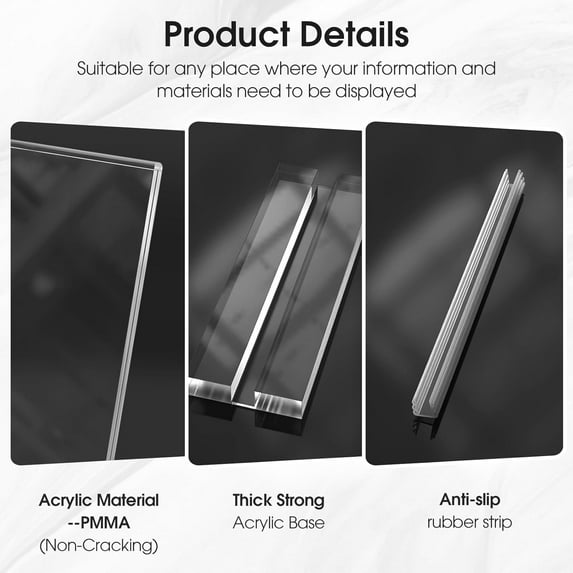 Double-Sided Acrylic Sign Holder 8.5x11 Inch Clear Tabletop Frame ...