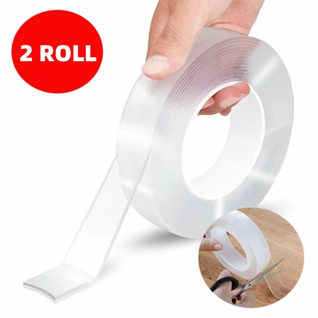 32.8FT Double Sided Adhesive Tape Heavy Duty, Nano Double Sided Adhesive Tape, Clear Tape Strips ...