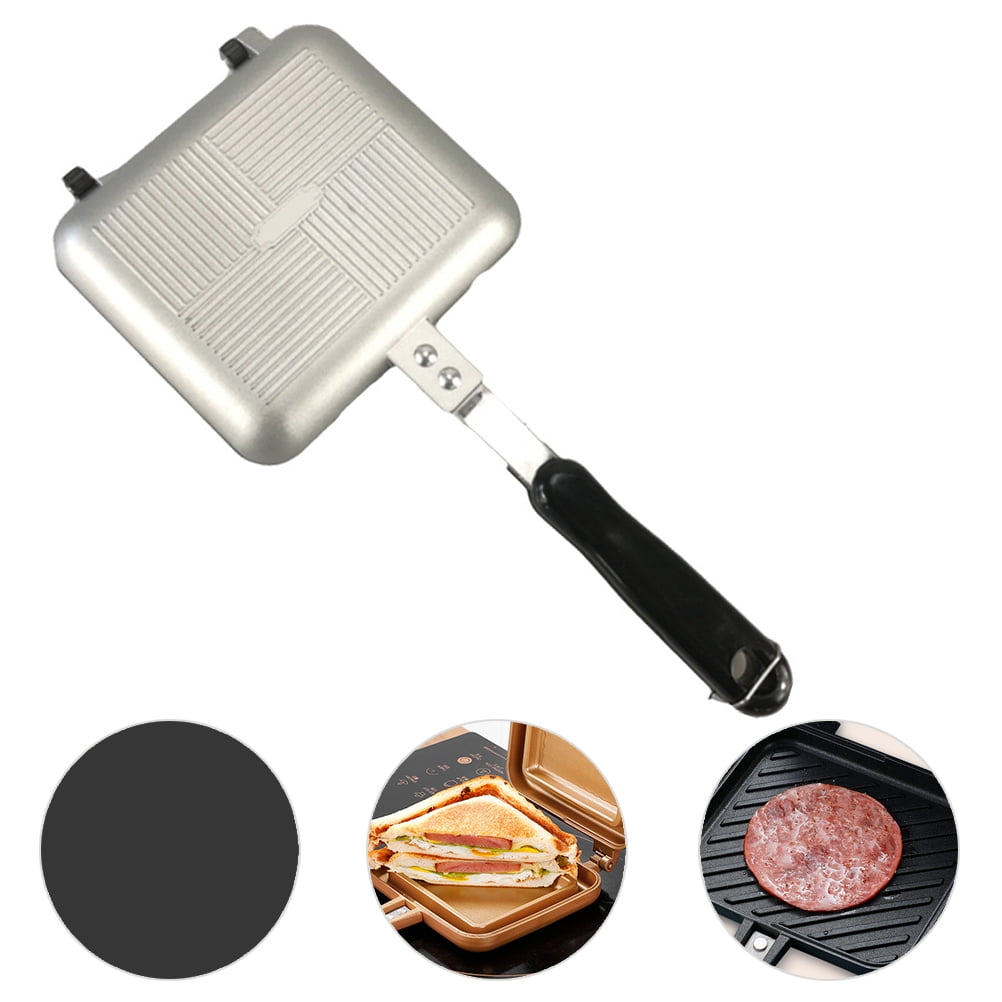 Double-Sided Aluminum Frying Pan - Nonstick Grill for Sandwiches and ...