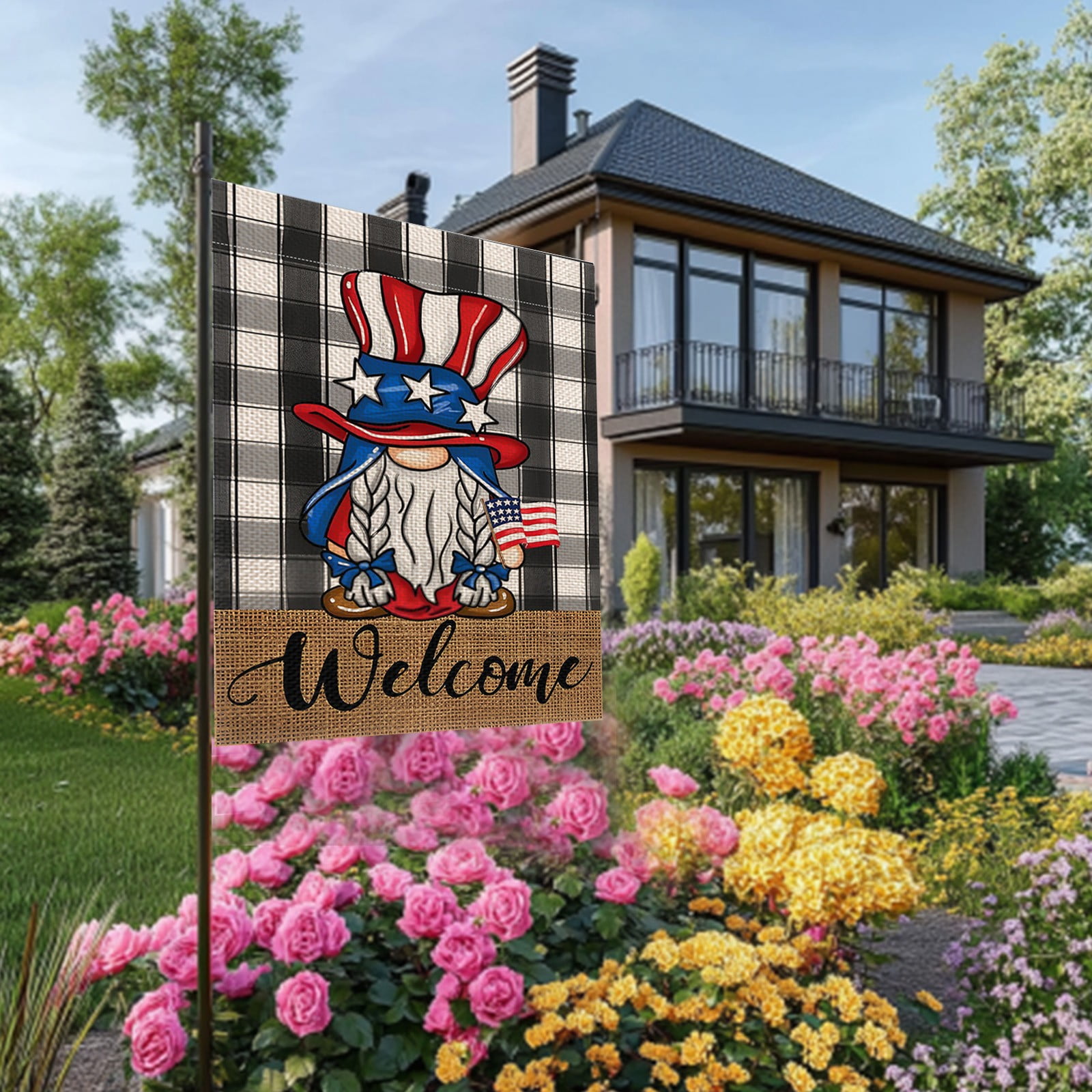 Double-Sided American Flag Garden Flag for Independence Day, Patriotic ...