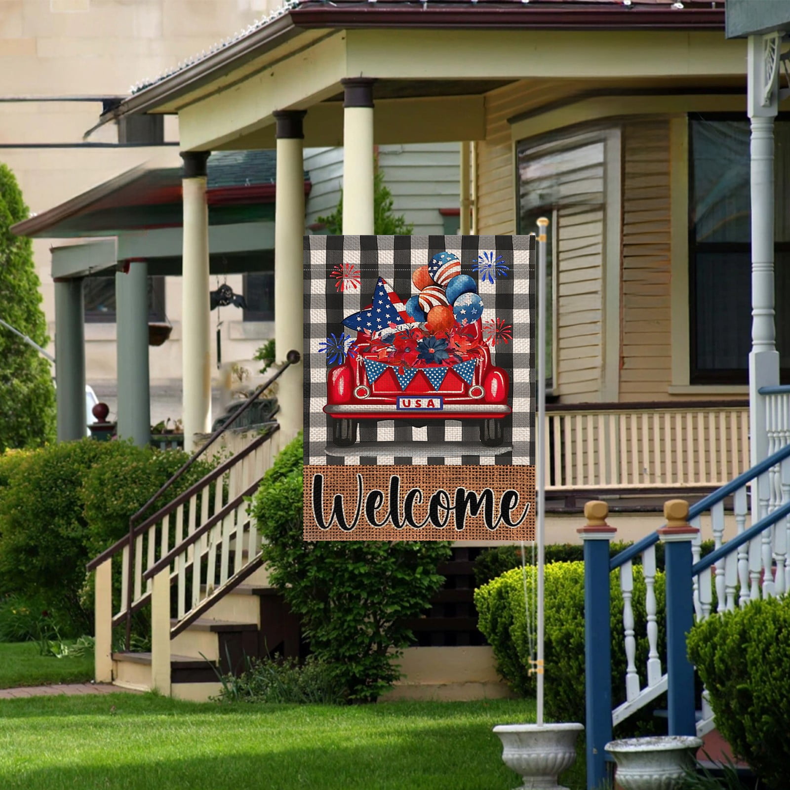 Double-Sided American Flag Garden Flag for Independence Day, Patriotic ...