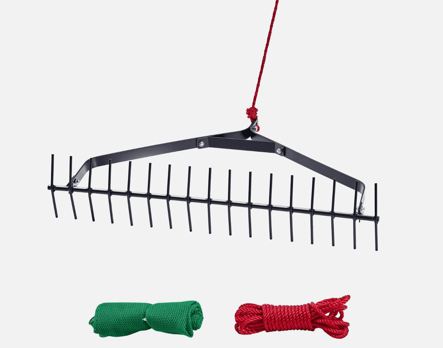 Double-Sided Aquatic Weed Rake 32" x 6.3" with 30 ft Rope for Pond and ...