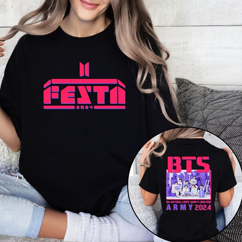 Double Sided BTS Festa 2024 Shirt, BTS Army Shirt, Kpop Bangtan Shirt ...