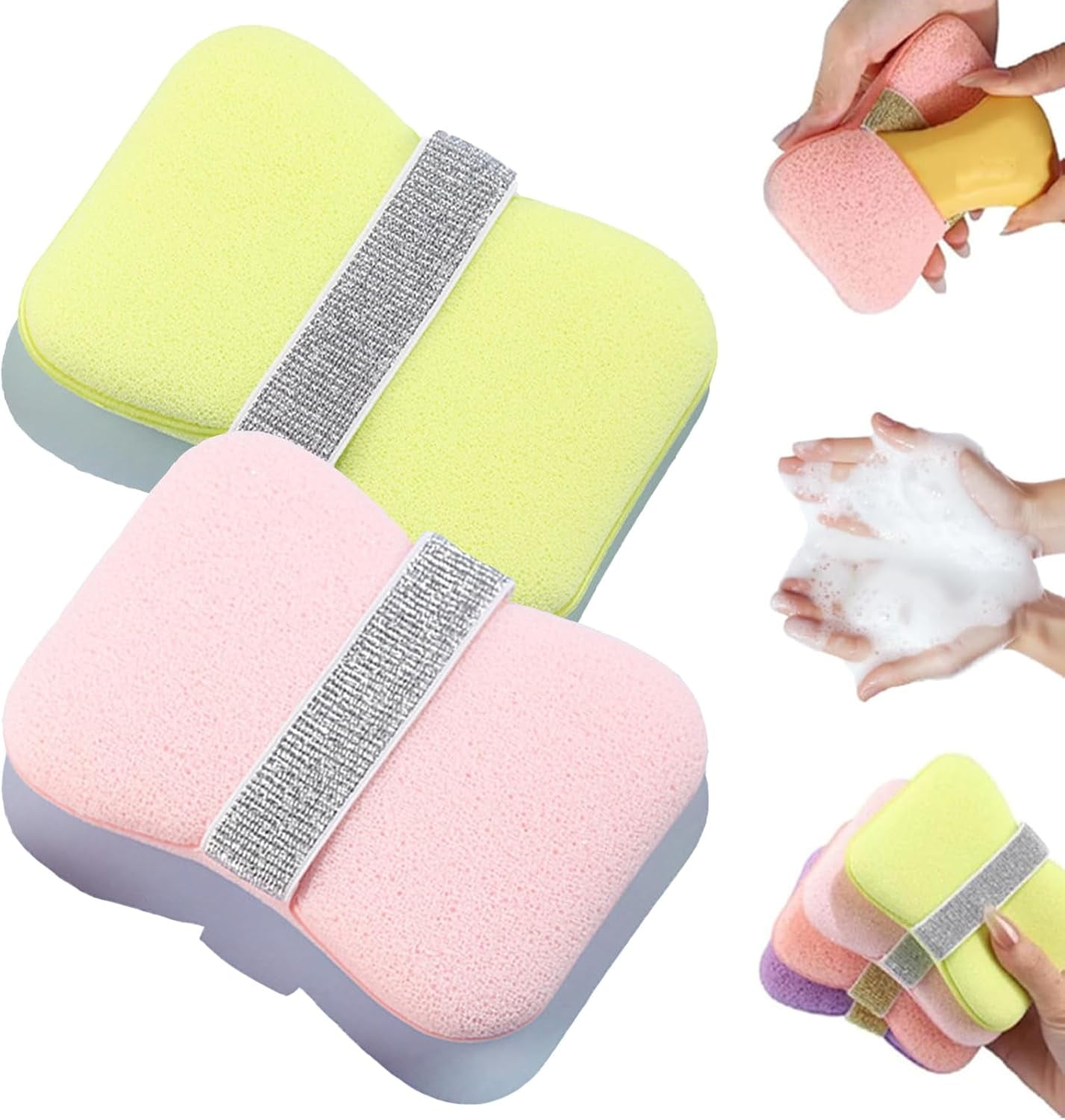 Double-Sided Bath Foaming Bag, 2025 New Bath Sponge Soap Pouch, 2-in-1 ...