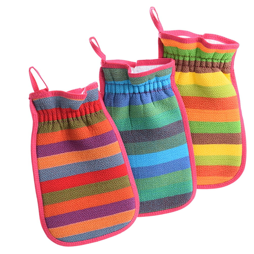 Double Sided Bath Towel Body Scrub Mitt Skin Exfoliator Glove Scrubbing ...