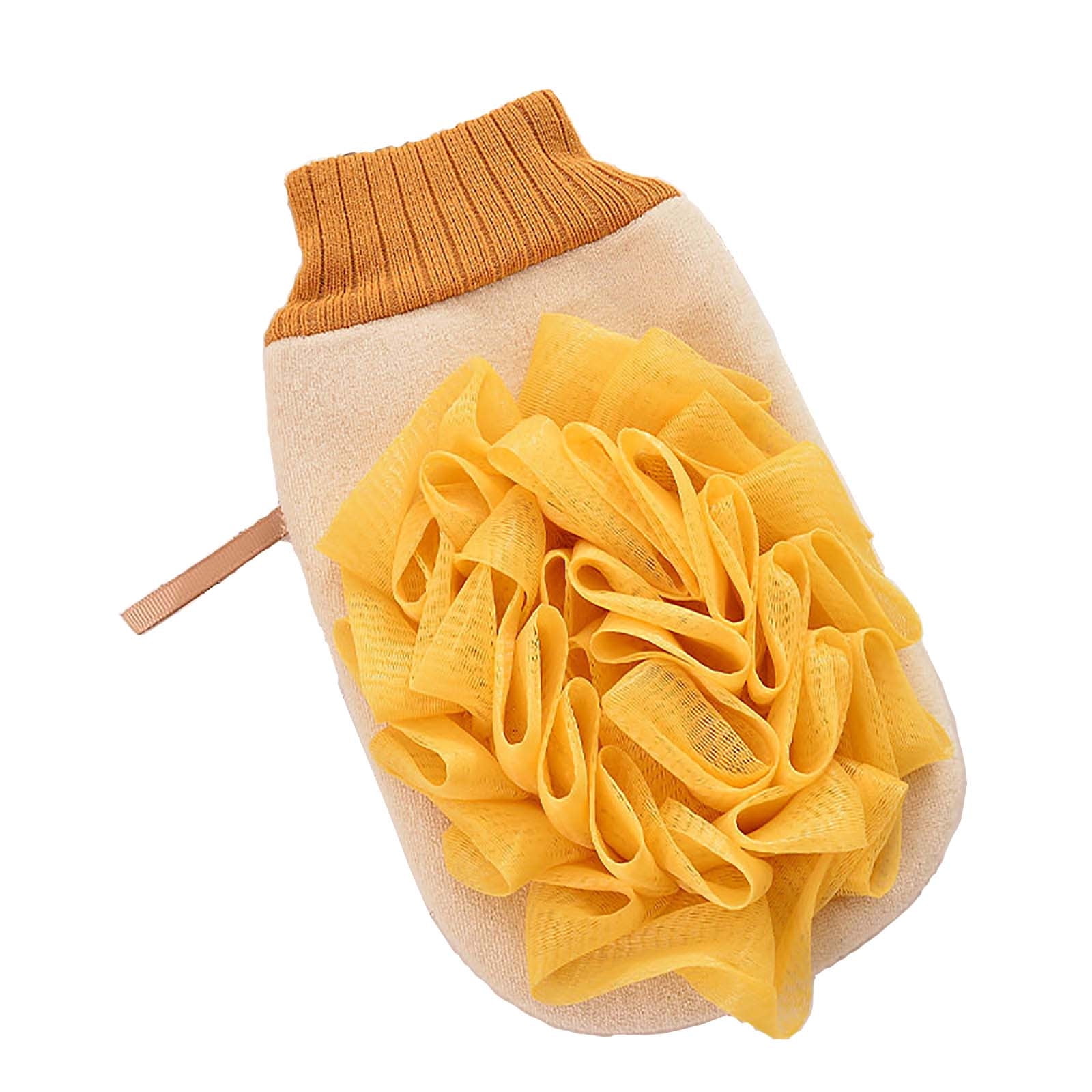 Double Sided Bath Towel & Exfoliating Back Scrub Glove | Soft Bath ...