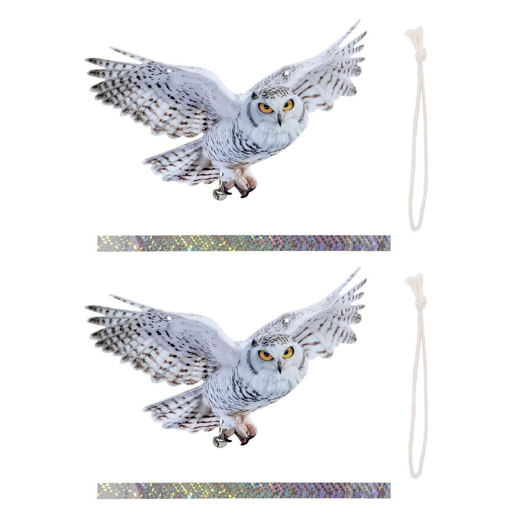Double Sided Bird Scarer Device Owl Decorations with Reflective Strips ...