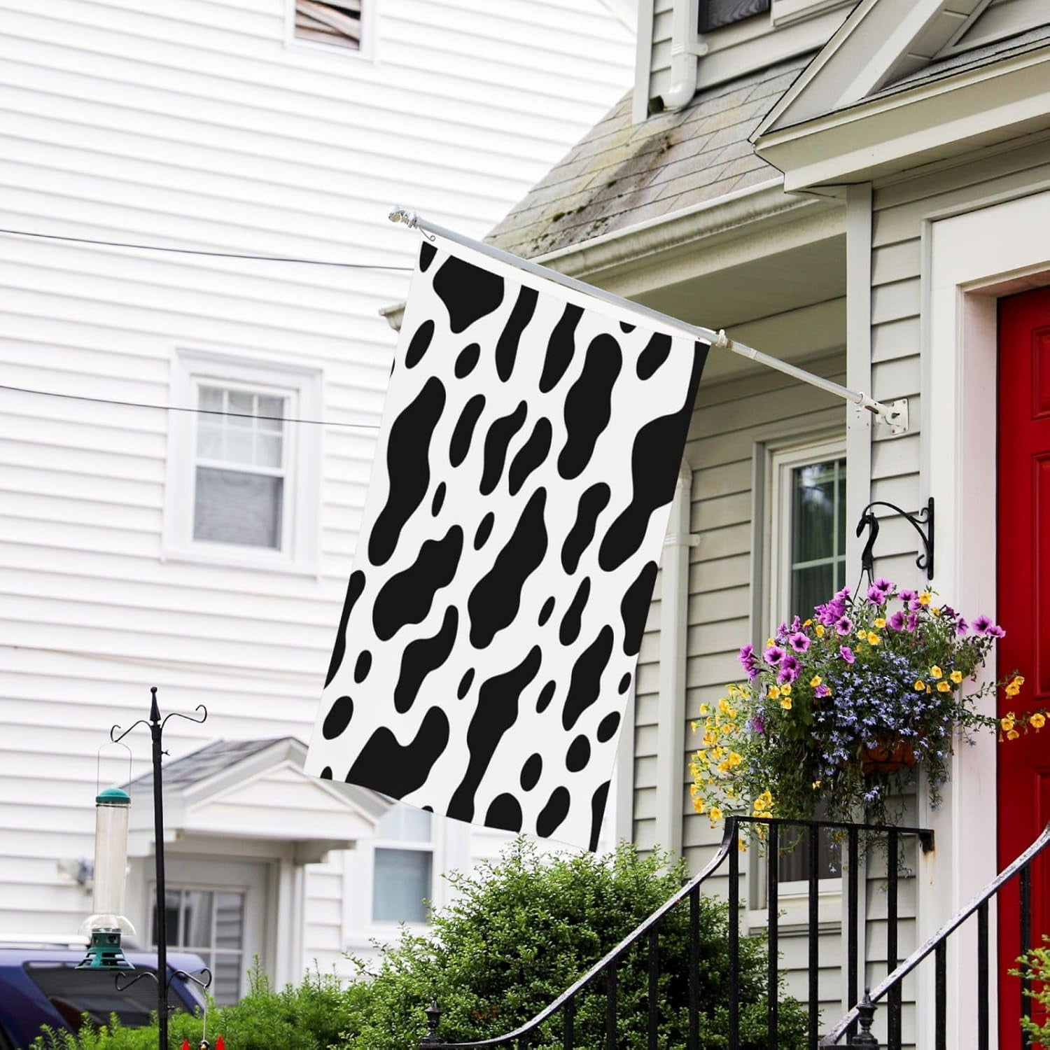 Double Sided Black Leopard Garden Yard Flags Greeting Banner Fade ...