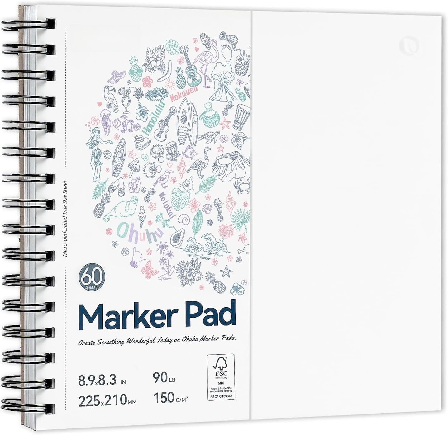 Double-Sided Bleedproof Marker Pad Sketchbook - 7"x10" Large Paper Size ...