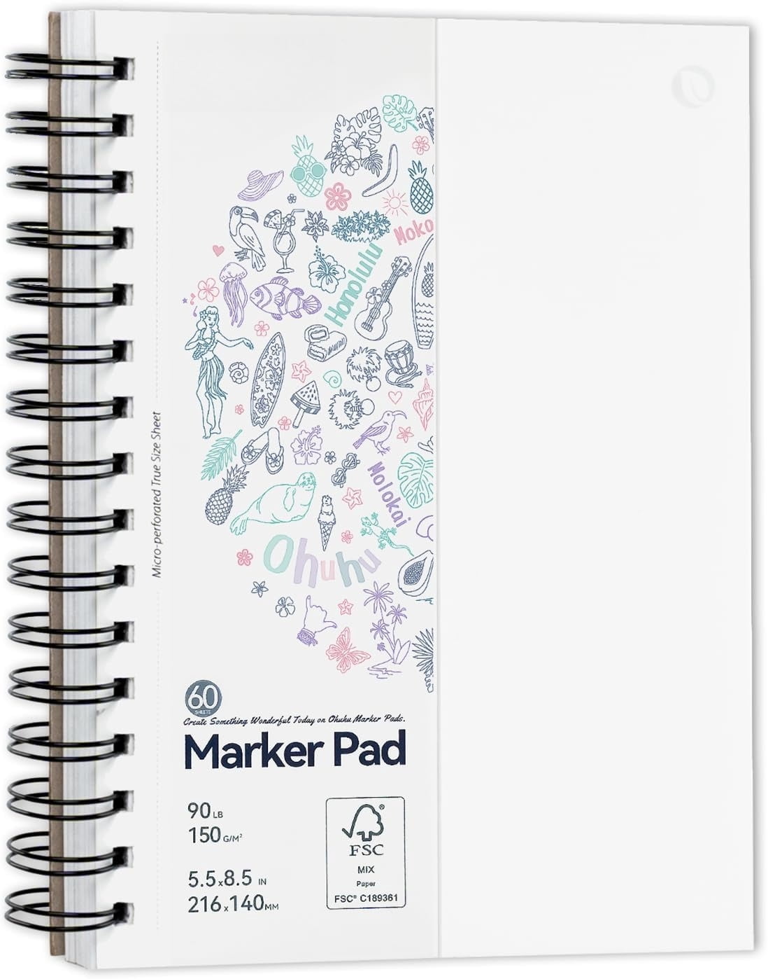 Double-Sided Bleedproof Marker Pad Sketchbook - 7"x10" Large Paper Size ...