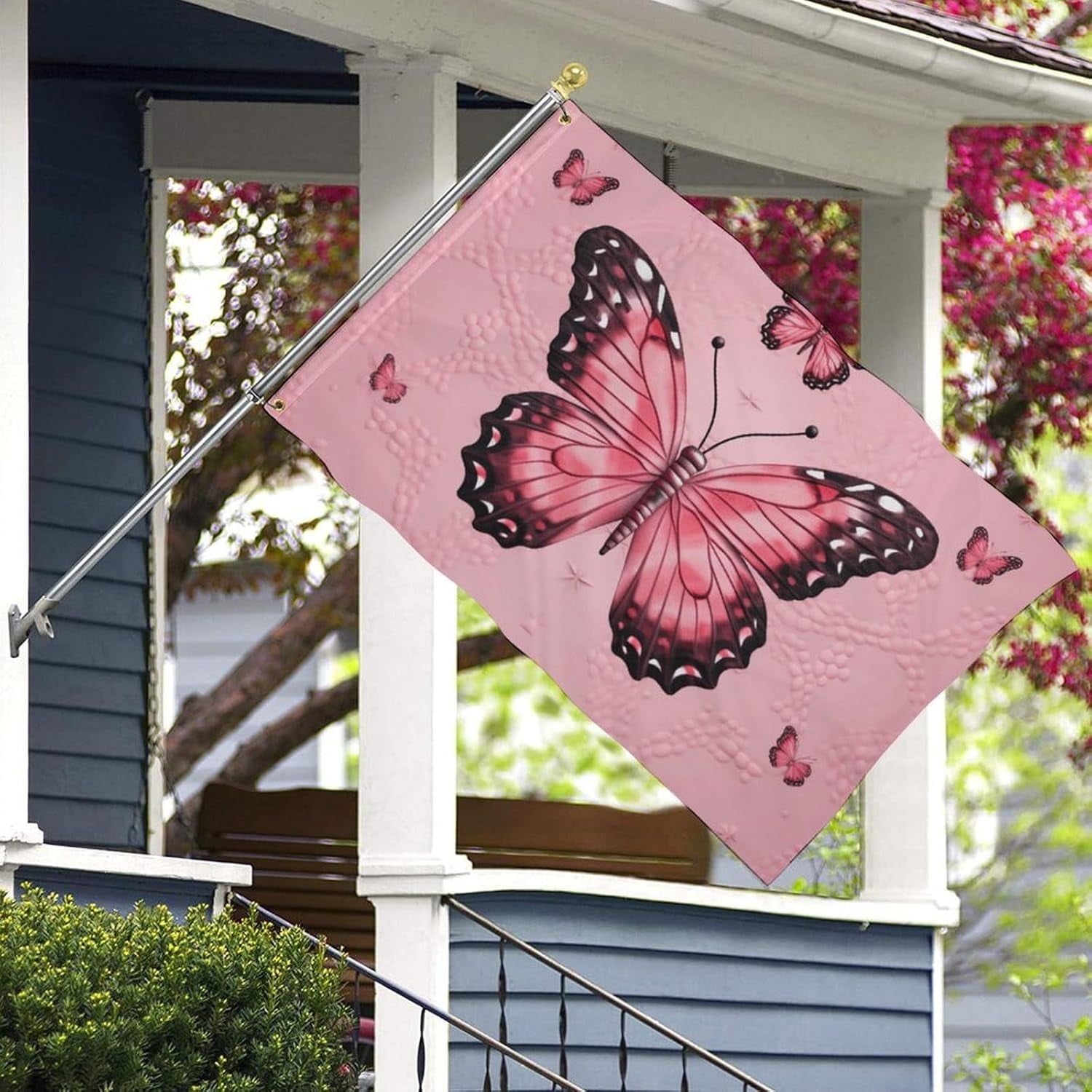 Double Sided Butterfly Garden Yard Flags in Greeting Banner Fade ...