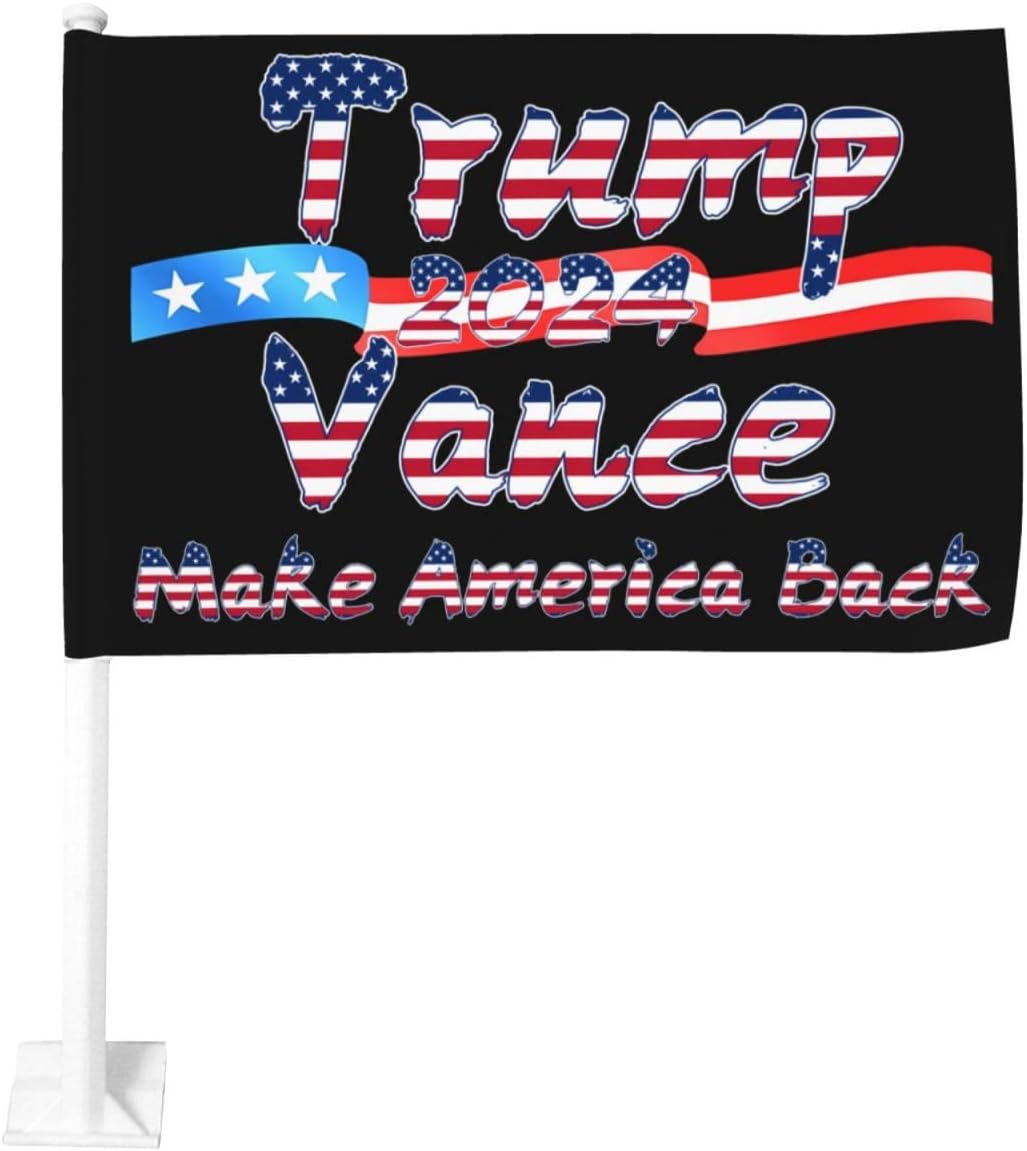 Double-Sided Car Flags - Trump 2024 Vance Make Save America Back Flag ...