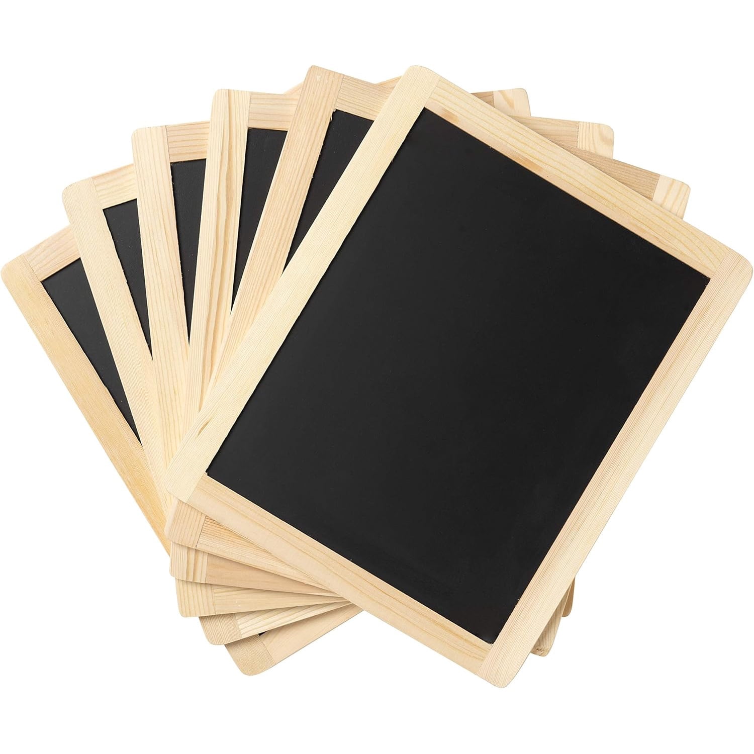 Double-Sided Chalkboard Set of 6, 8 ½” x 10 ½” With Decorative Wood ...