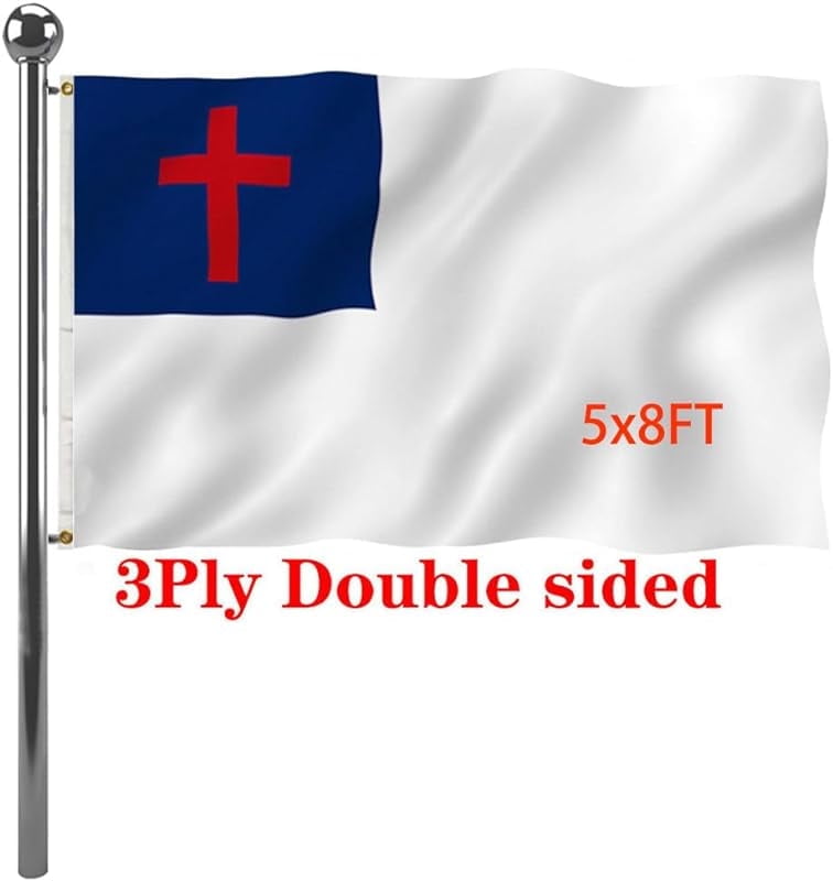 Double Sided Christian Christianity Cross Flags 5x8 Outdoor- Vivid ...