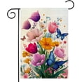 Double Sided 12x18 Spring Garden Flag Colorful Floral Summer Butterfly ...