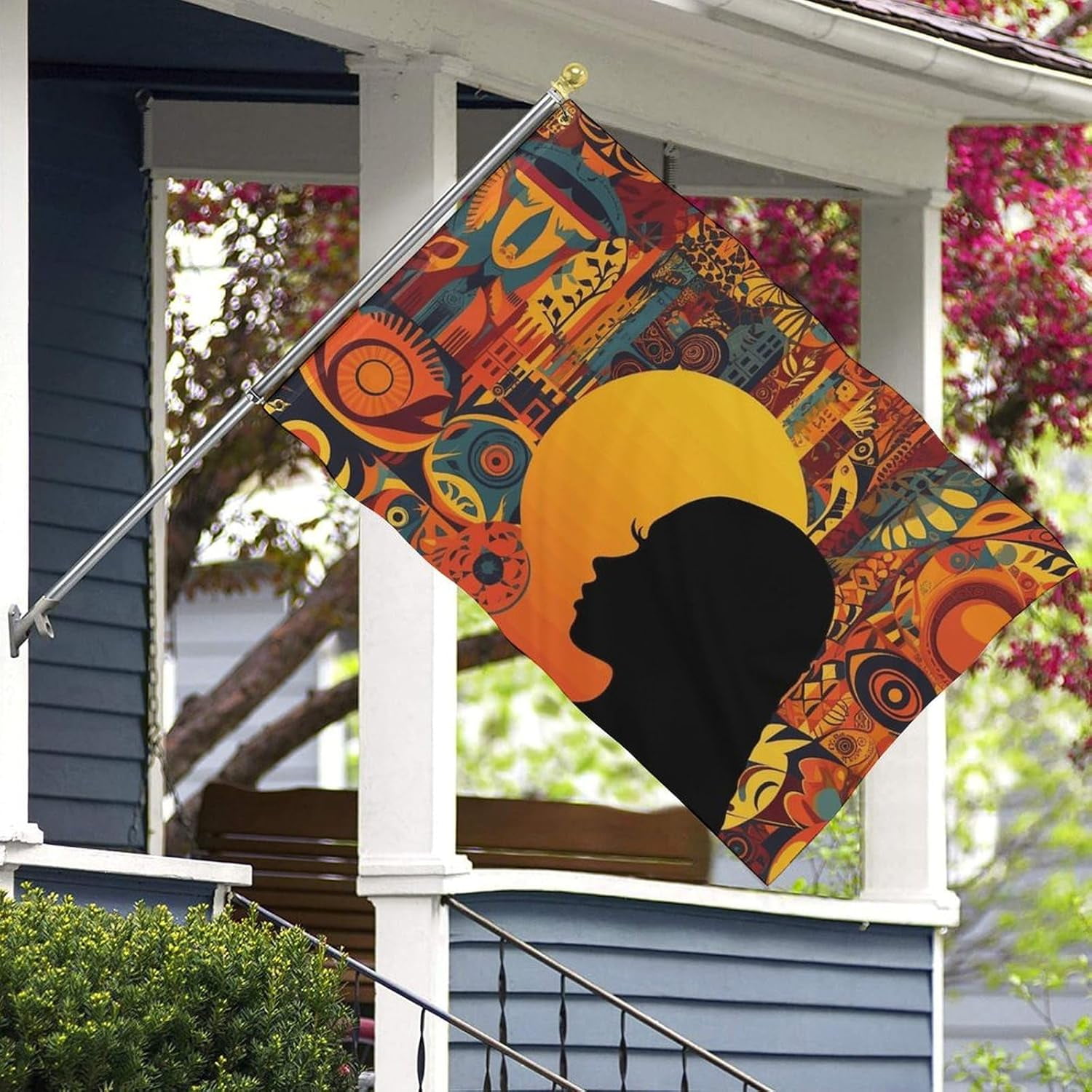 Double Sided Colorful Girl Garden Yard Flags in Greeting Banner Fade ...