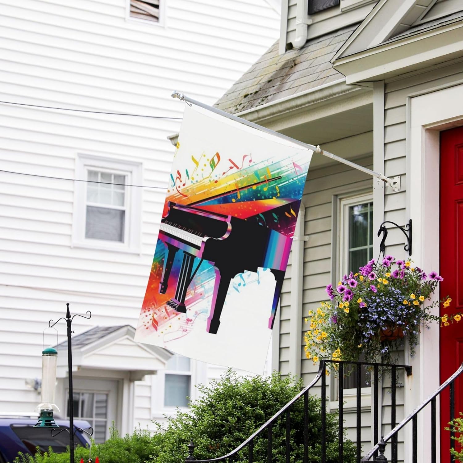 Double Sided Colorful Piano Keyboard Music Garden Yard Flags Greeting ...