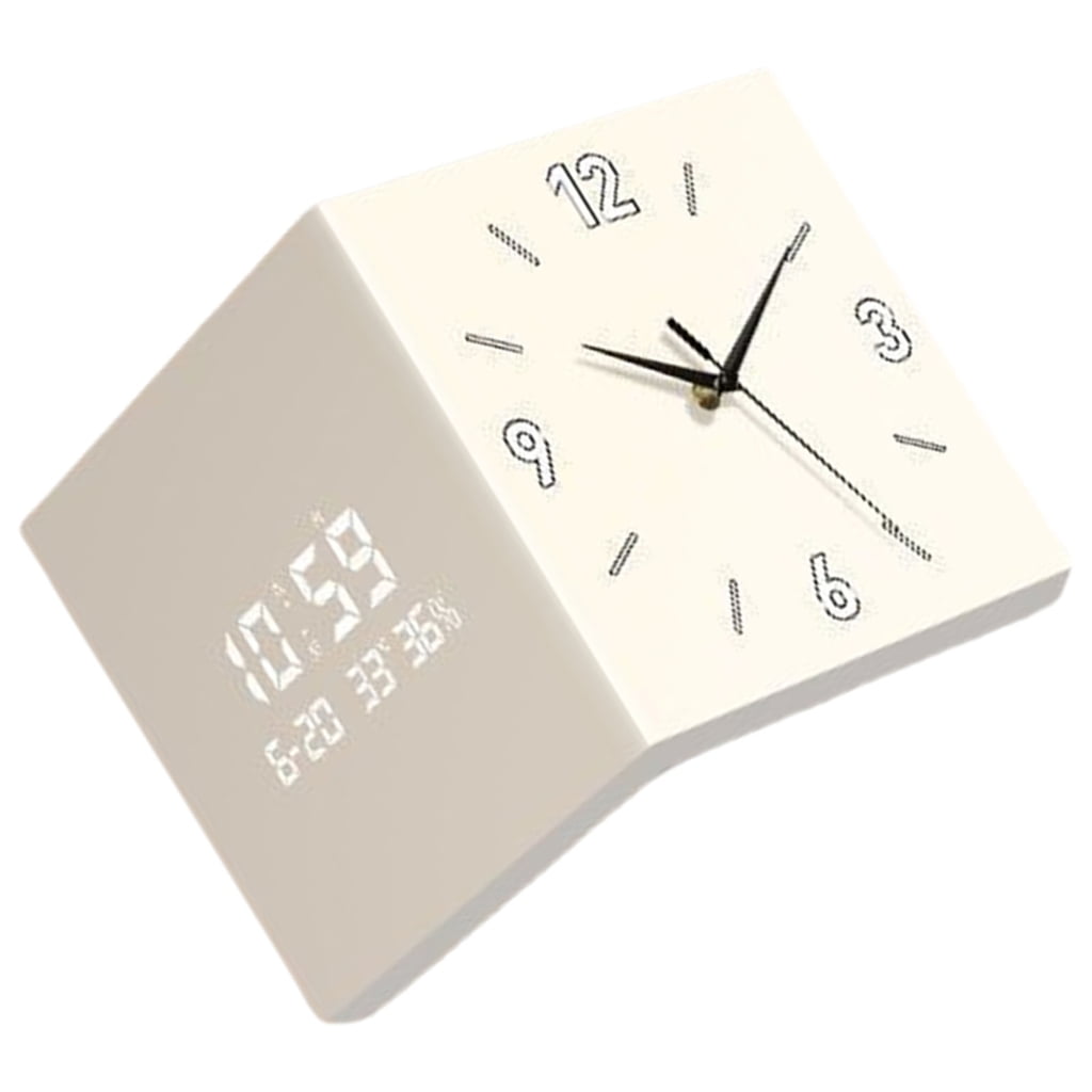 Double Sided Corner Wall Clock Easy To Read for Living Room or Office ...